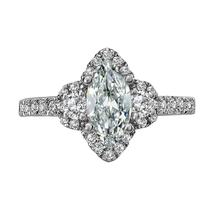 6 Carat Marquise Natural Earth Mined Diamond Engagement Ring