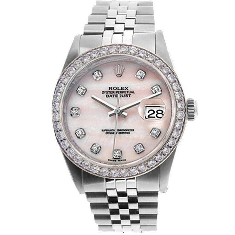 Rolex Date Just Gents Watch Mother Of Pearl Pink Mop QUICK SET – harrychadent.ca