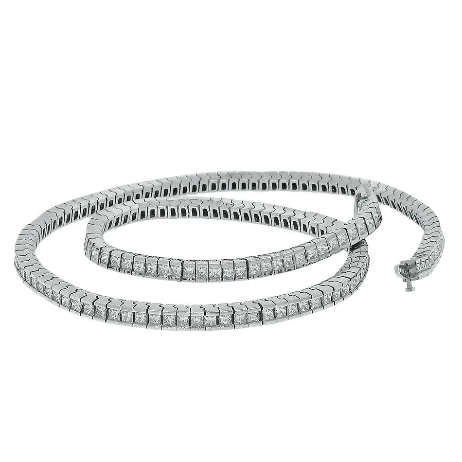 20 Pointer Princess Genuine Natural Earth Mined Diamond Tennis Chain ...