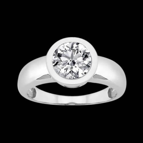 Genuine Solitaire Natural Earth Mined Diamond Engagement Ring 2 Carats ...
