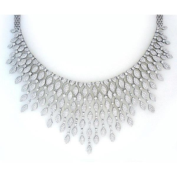 Round Cut 40 Ct Small Real Natural Earth Mined Diamonds Lady Necklace ...