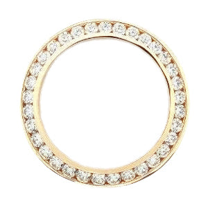 Yellow Gold 18K Custom Diamond Bezel To Fit Rolex Date Men's Watch 2 C ...